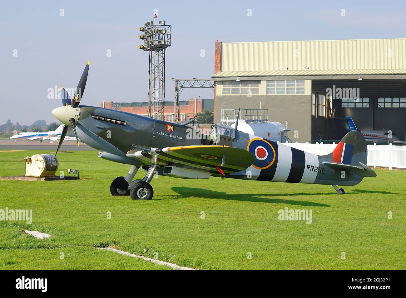 Supermarine Spitfire RR232 at Leeds East Airport RGCM Stock Photo - Alamy