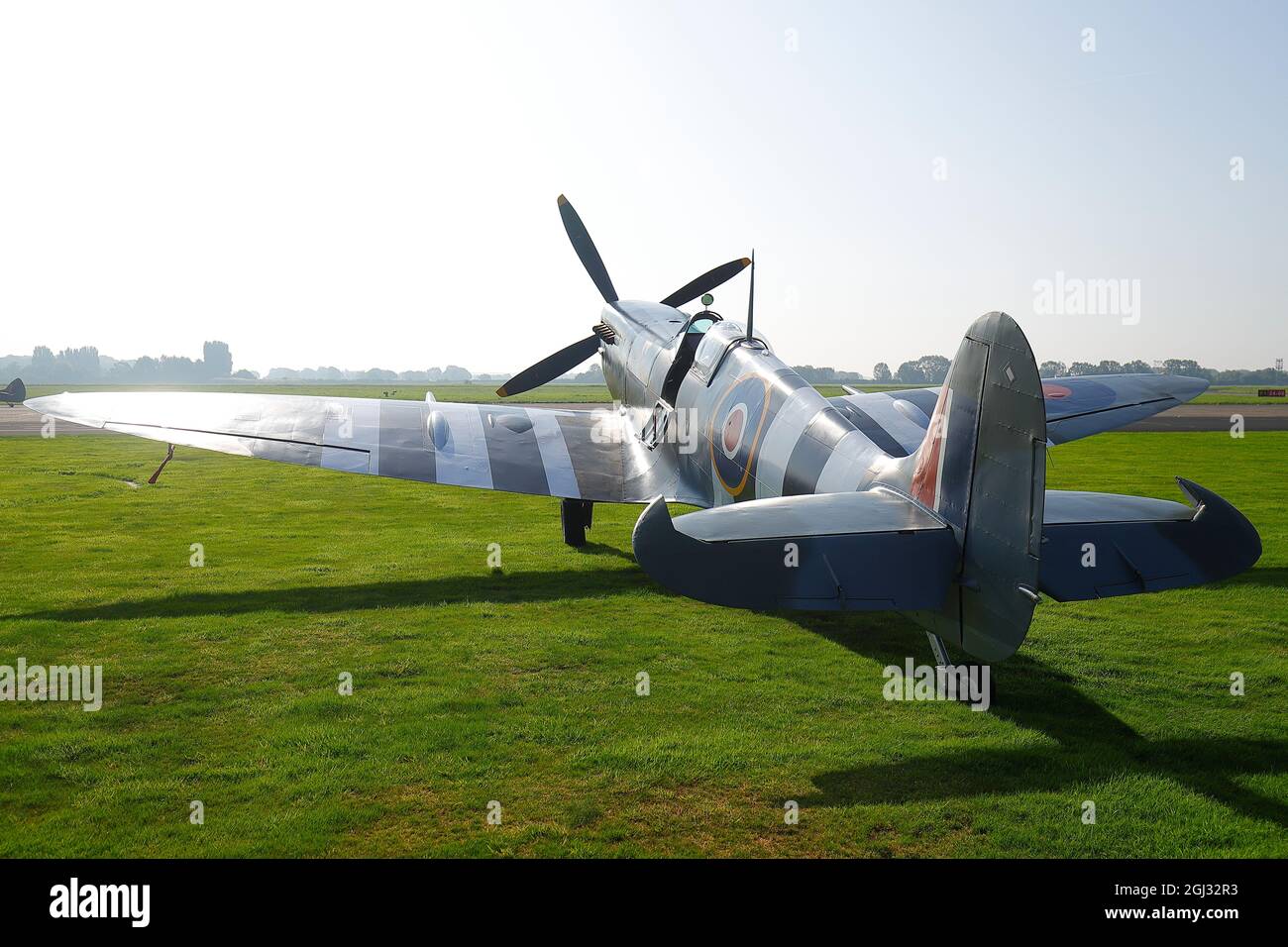 Supermarine Spitfire RR232 at Leeds East Airport RGCM Stock Photo - Alamy