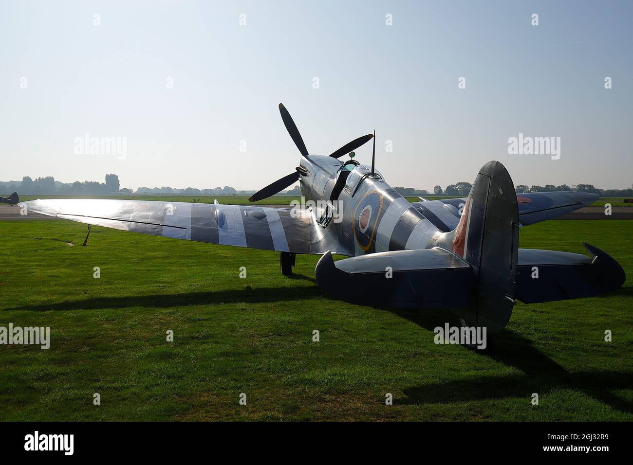 Supermarine Spitfire RR232 at Leeds East Airport RGCM Stock Photo - Alamy