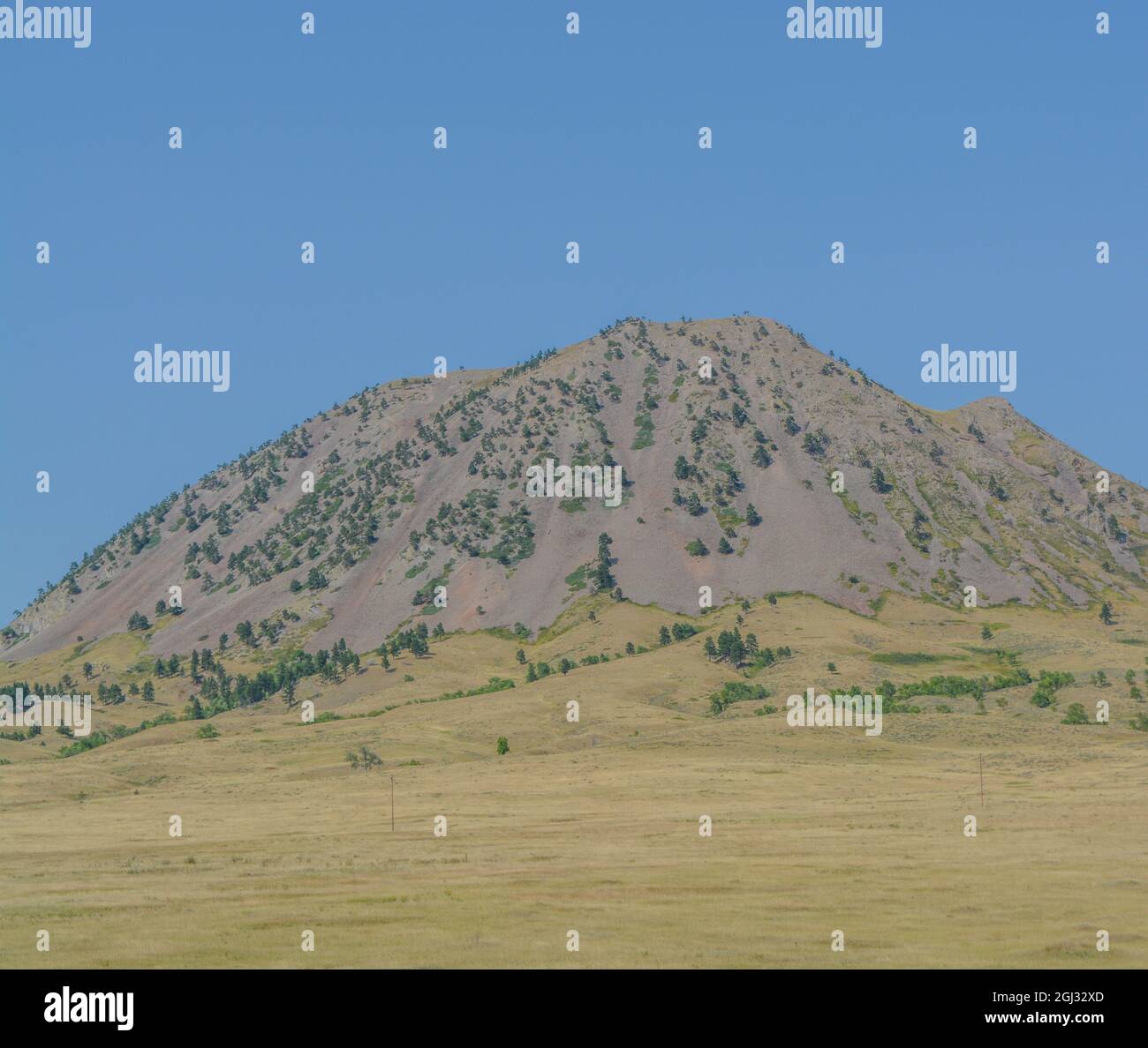 Beautiful Bear Butte in the mountains of Black Hills in Sturgis, Meade ...
