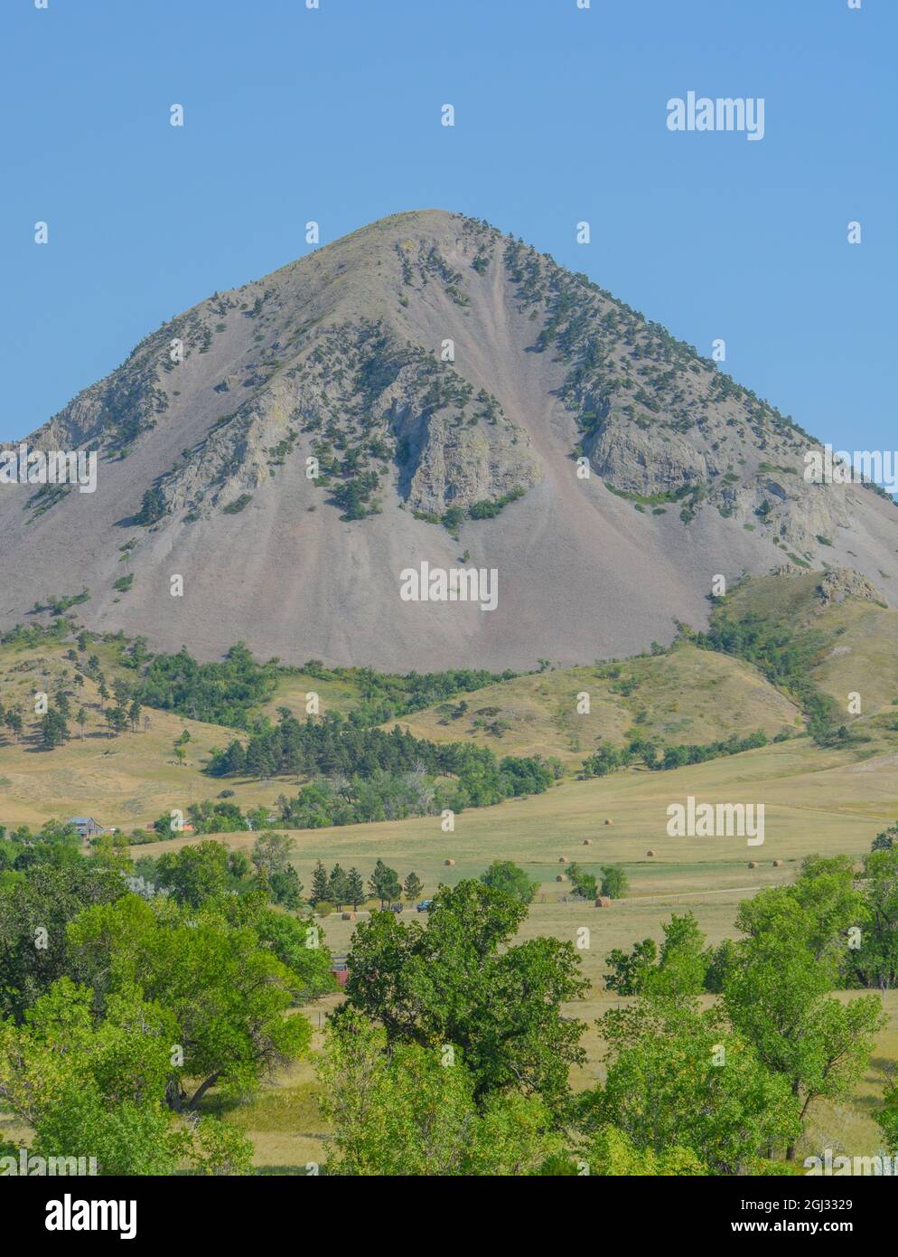 Beautiful Bear Butte in the mountains of Black Hills in Sturgis, Meade ...