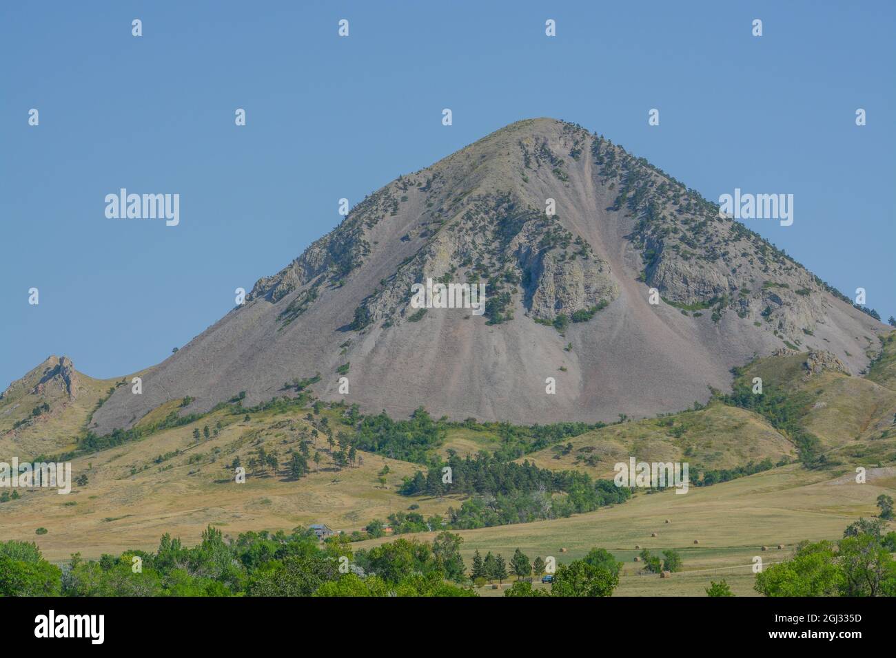 Beautiful Bear Butte in the mountains of Black Hills in Sturgis, Meade ...