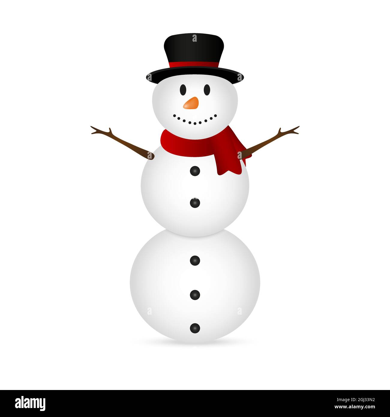 Christmas snowman on a white background Stock Vector Image & Art - Alamy
