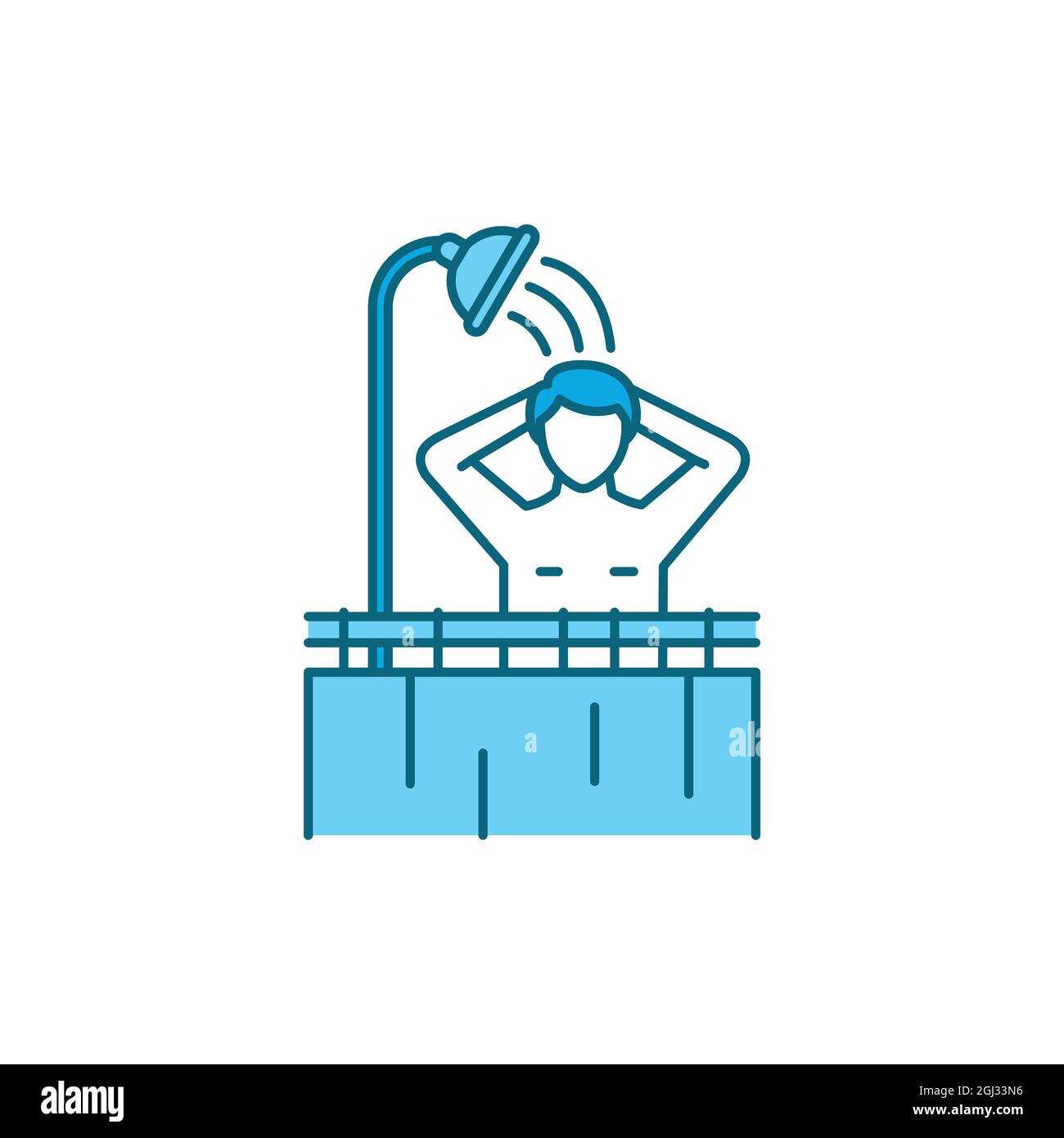 Take shower color line icon. Pictogram for web page, mobile app, promo ...