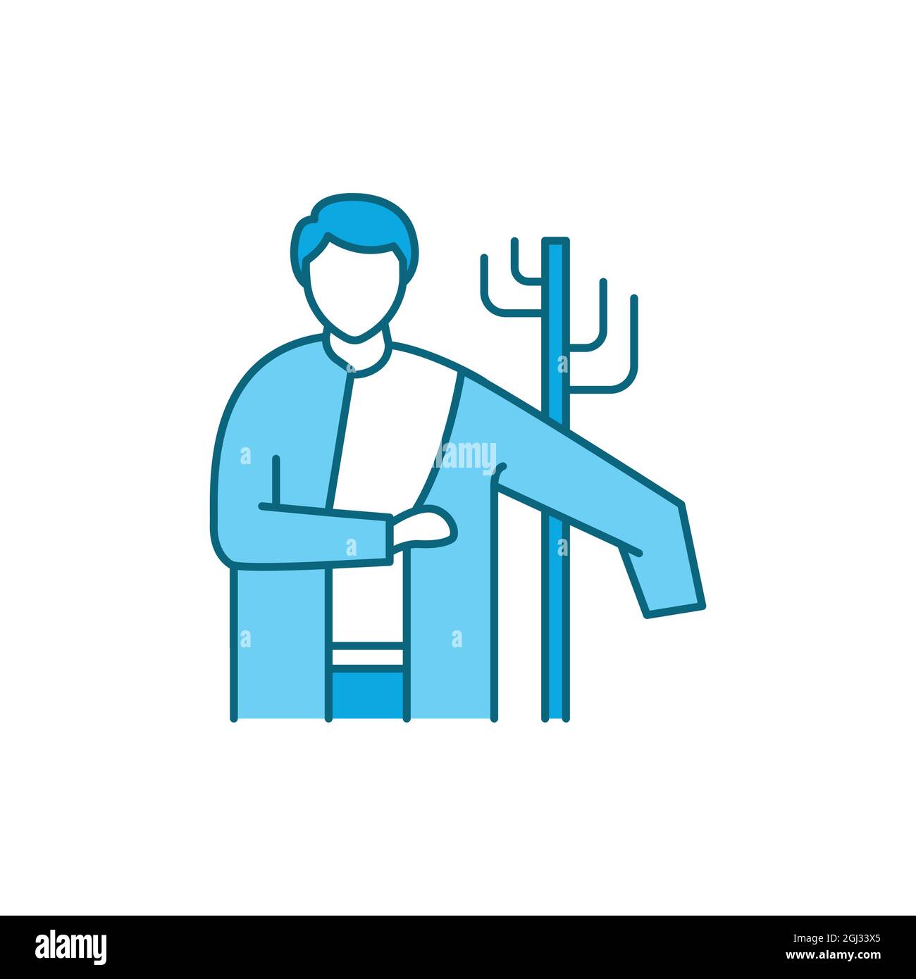 Dress in clothes color line icon. Pictogram for web page, mobile app ...