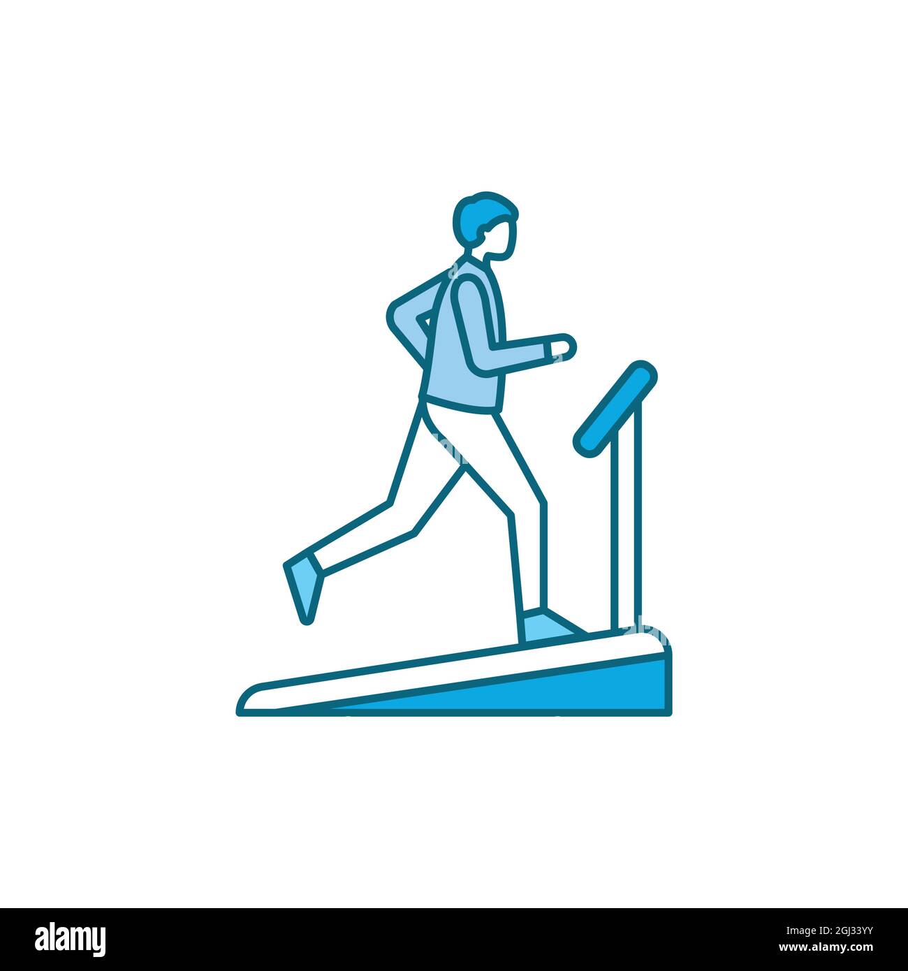 Running on treadmill color line icon. Pictogram for web page, mobile ...