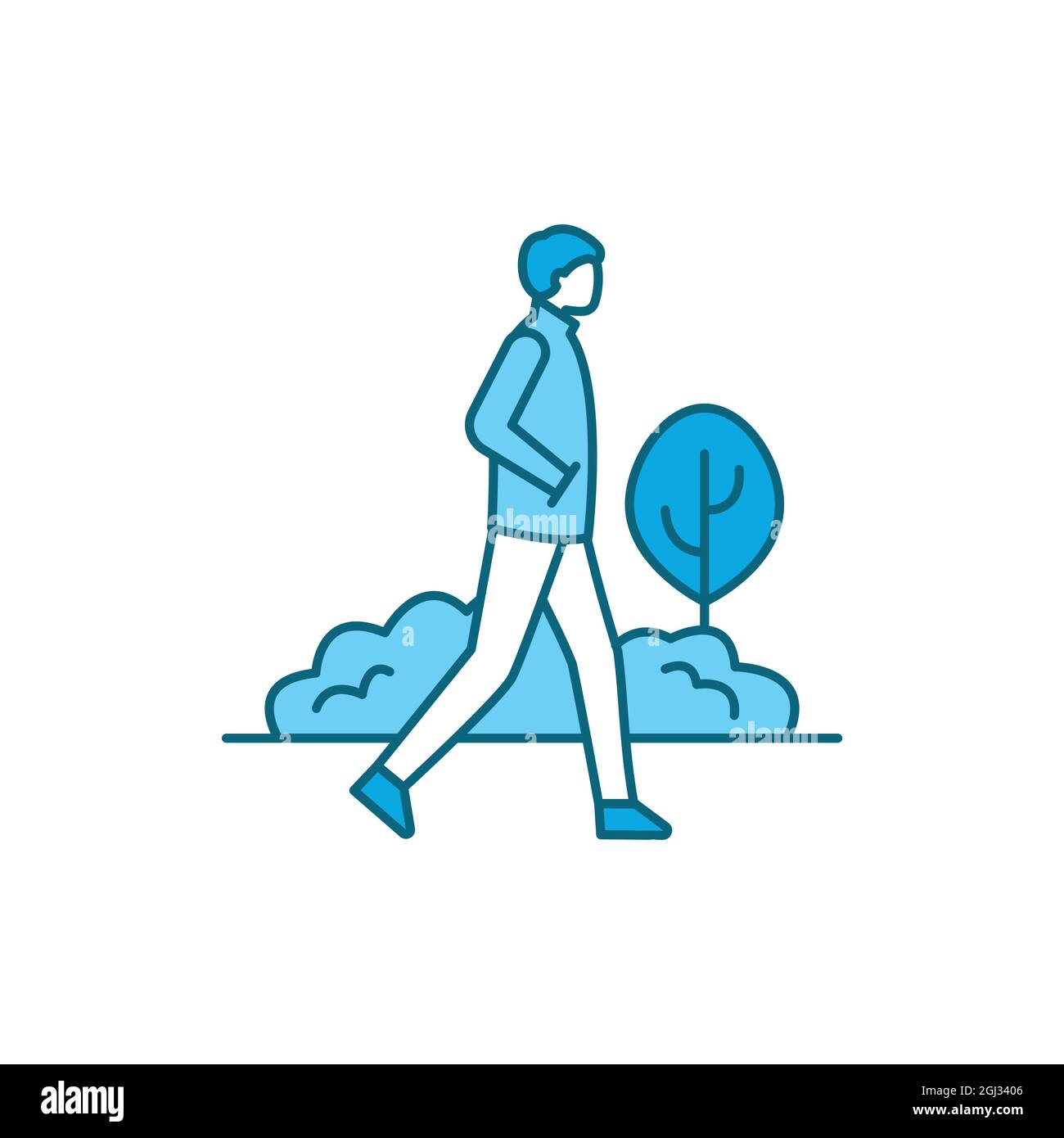 Walk in park color line icon. Pictogram for web page, mobile app, promo ...
