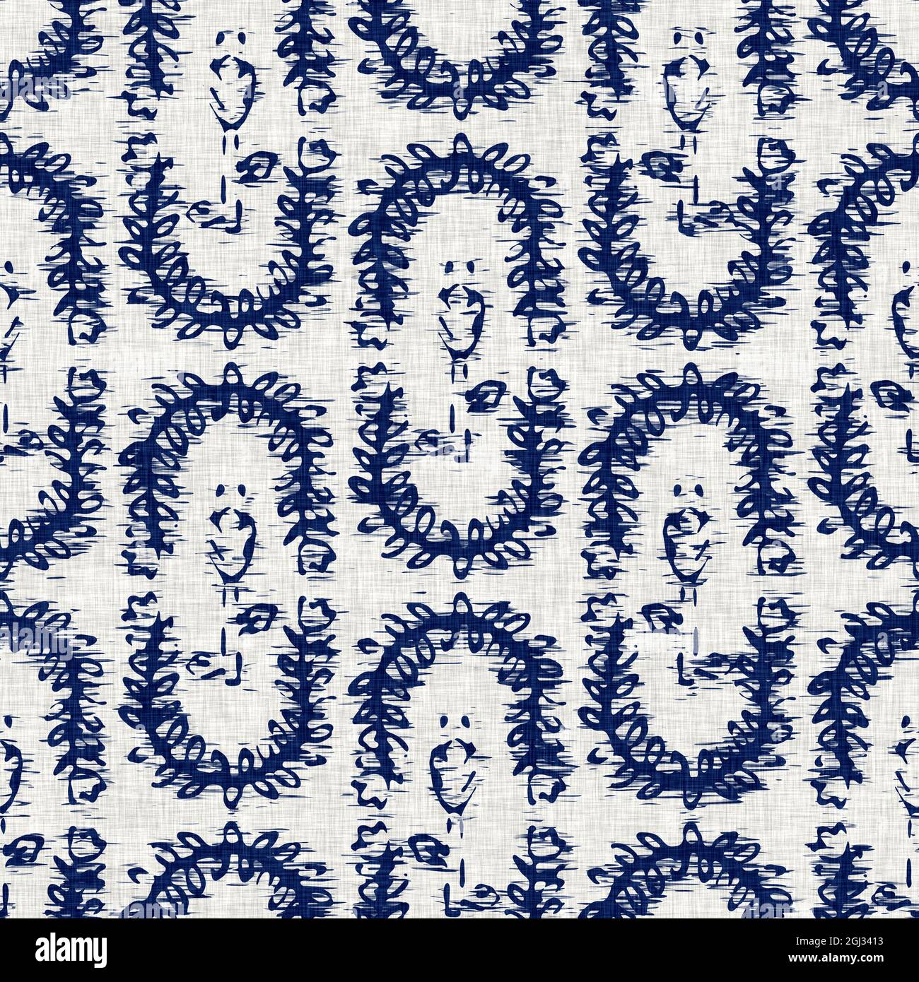 Indigo dyed fabric flower pattern texture. Seamless textile fashion ...