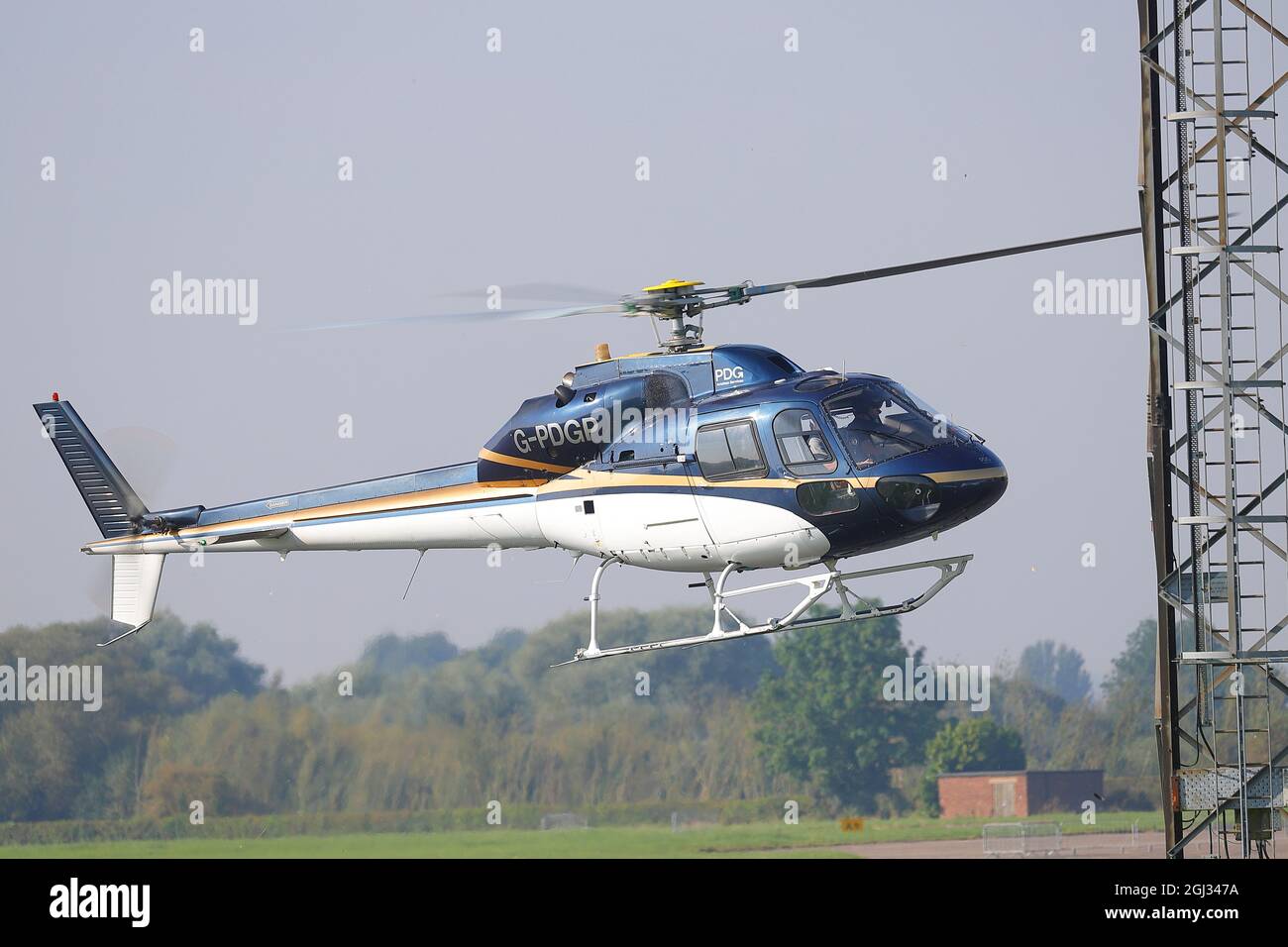 PDG Aviation Eurocopter AS-350B helicopter at Leeds East Airport Stock ...