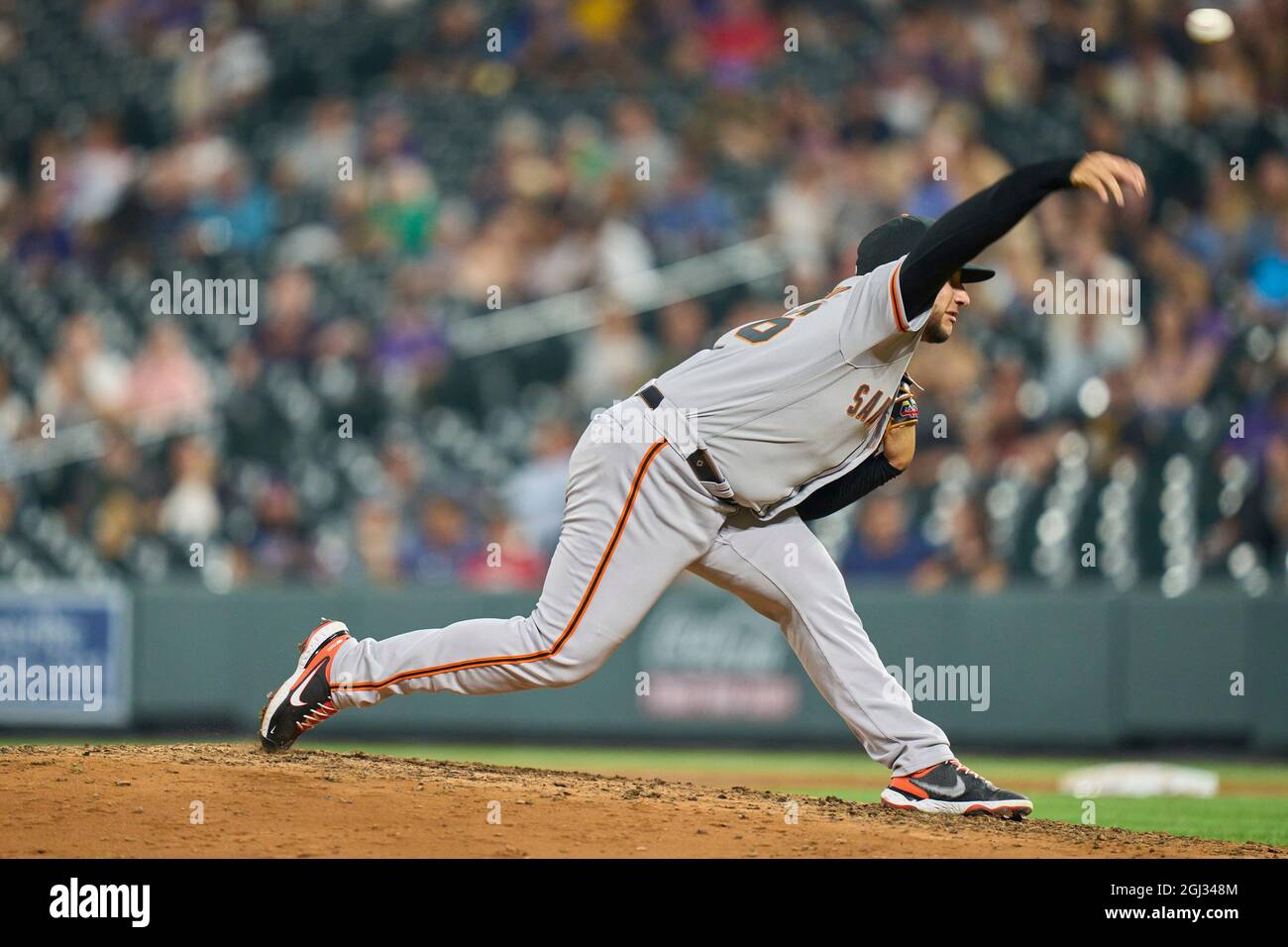 Denver CO, USA. 7th Sep, 2021. San Francisco pitcher kevin Castro (76 ...