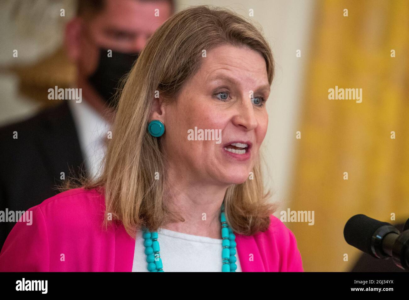 AFL-CIO President Elizabeth Shuler delivers remarks during an event in ...
