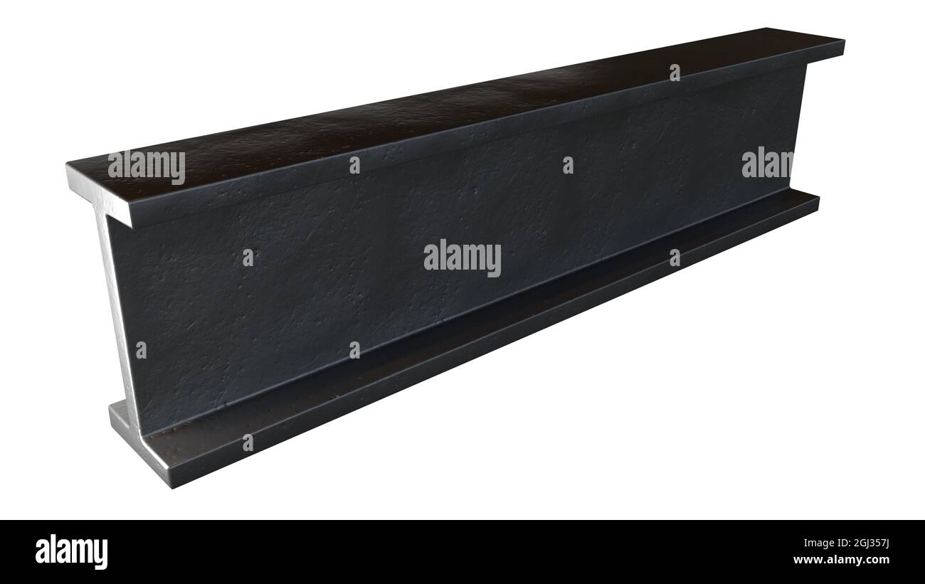 flange beam metal profile - isolated cgi industrial 3D rendering Stock ...