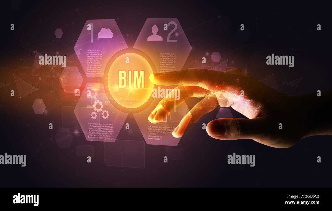 Hand touching digital button concept Stock Photo - Alamy