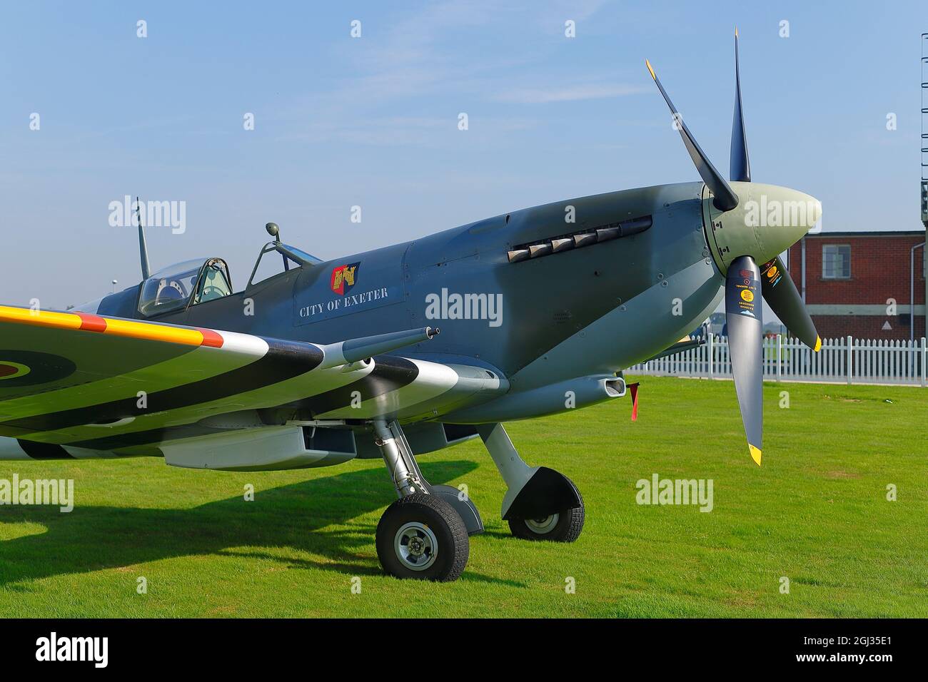 Supermarine Spitfire RR232 at Leeds East Airport RGCM Stock Photo - Alamy