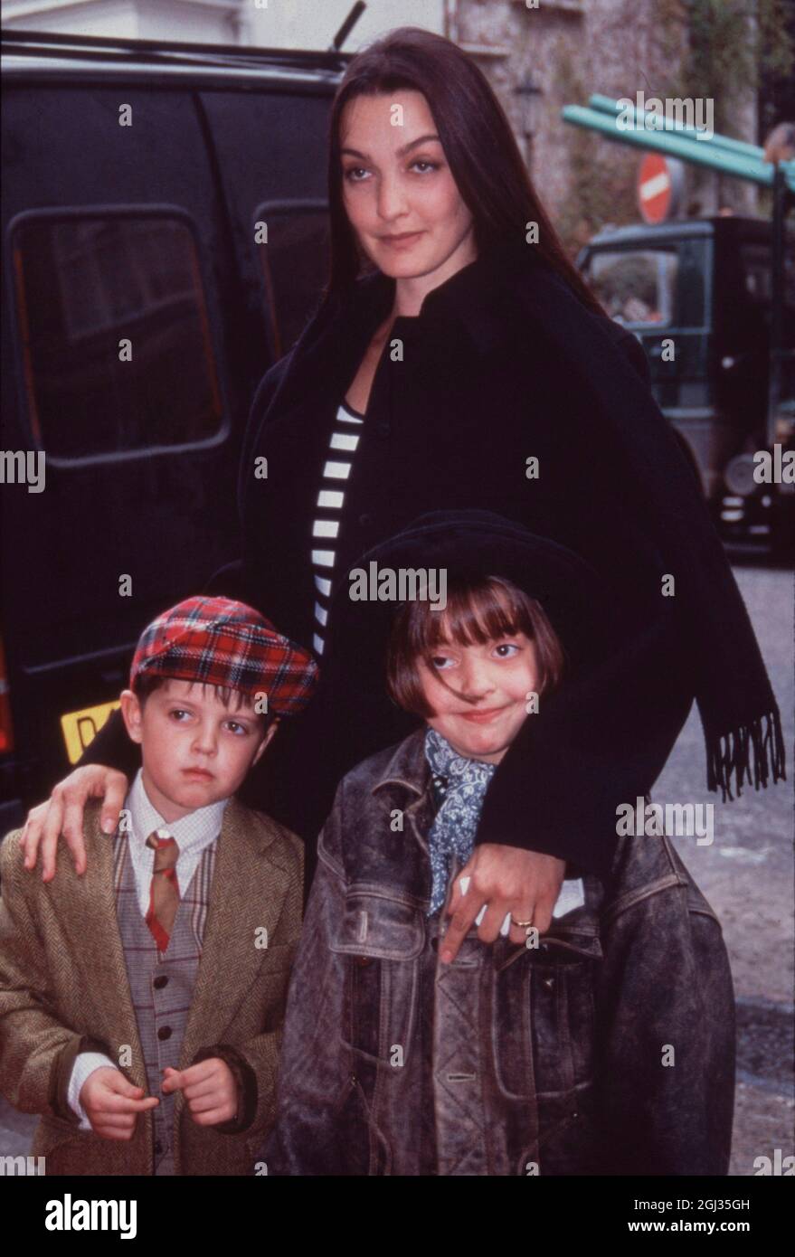 London, UK. LIBRARY. Catherine Dyer (wife of David Bailey) and their ...