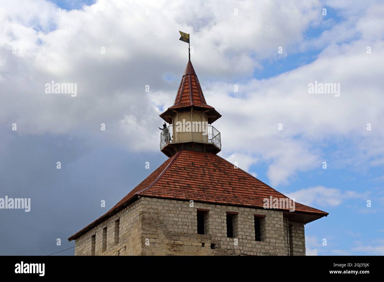 Tourist at Bender Fortress posing for a photo Stock Photo - Alamy