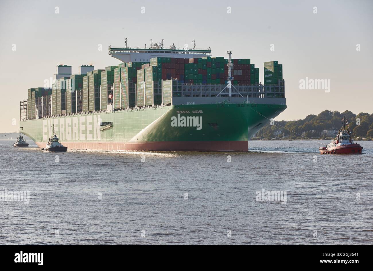 Hamburg, Germany. 08th Sep, 2021. The "Ever Ace", one of the largest ...