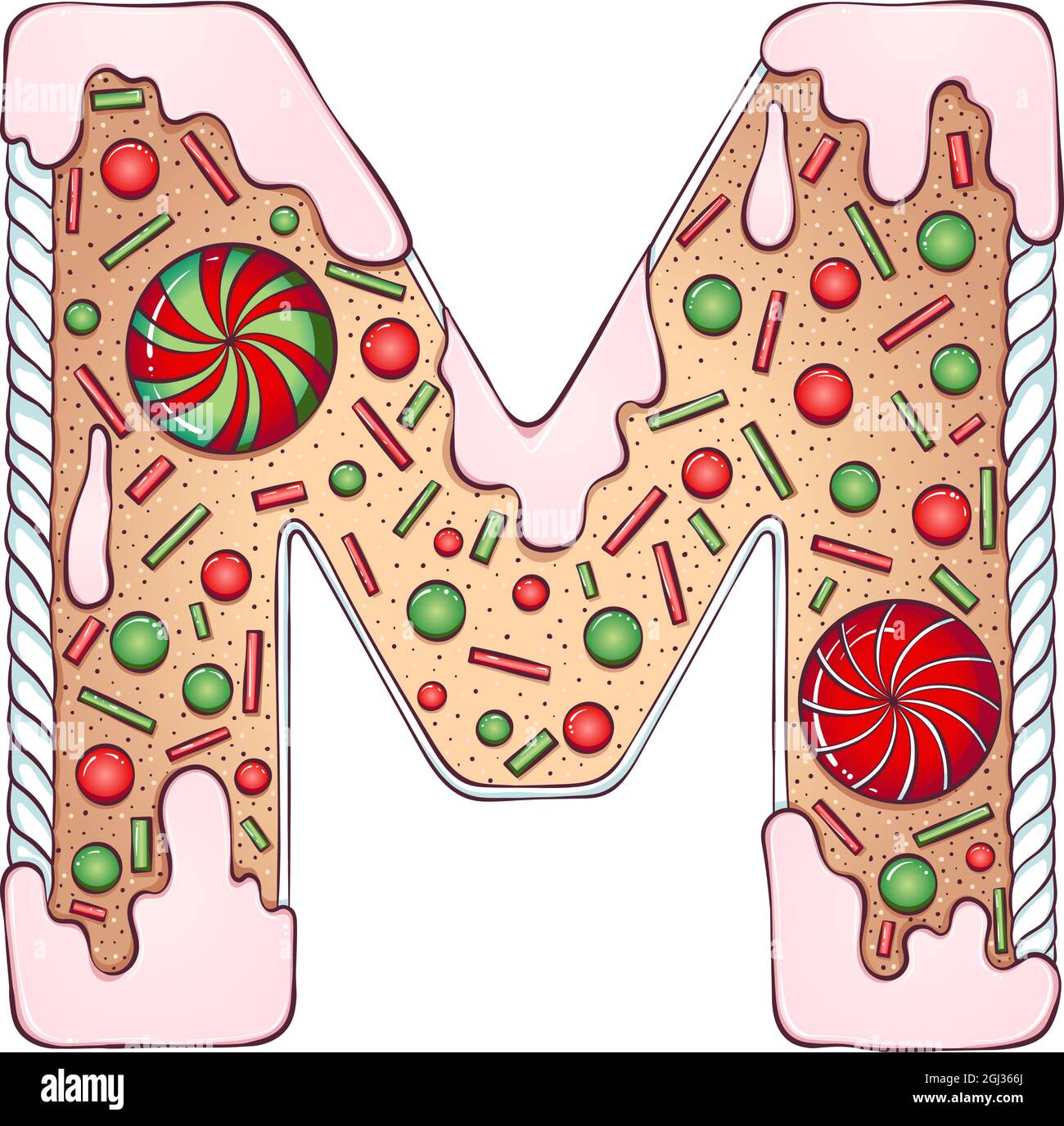 Alphabet gingerbread letter M Stock Vector Image & Art - Alamy