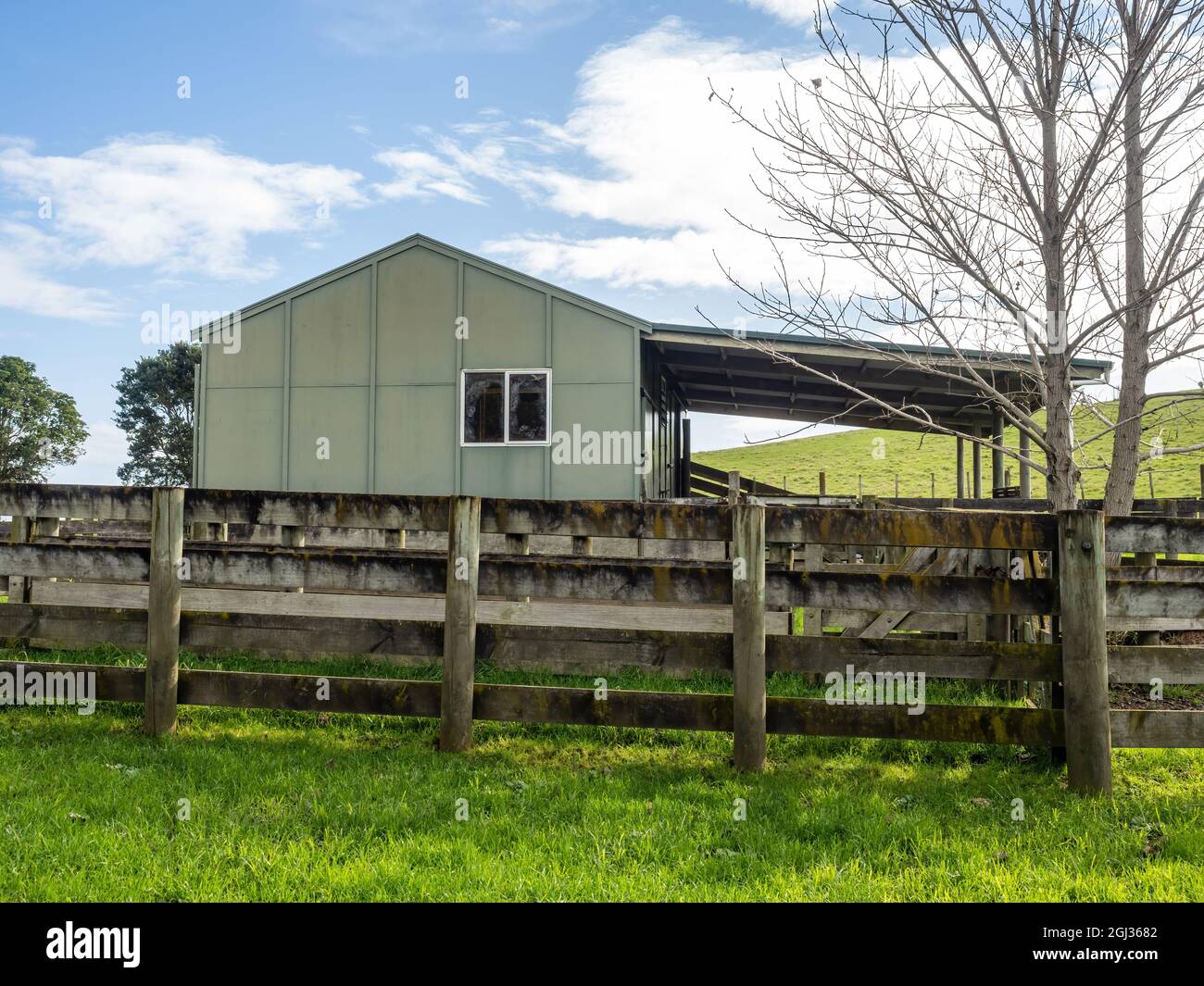 AUCKLAND, NEW ZEALAND - Jul 23, 2021: A simple rural house in Maraetai ...