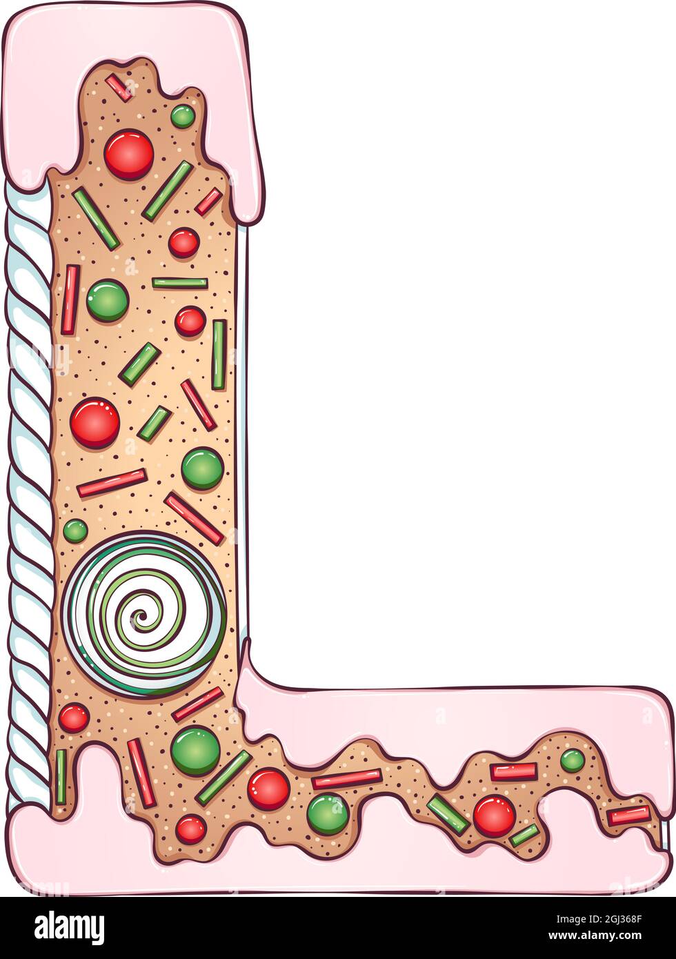 Alphabet gingerbread letter L Stock Vector Image & Art - Alamy