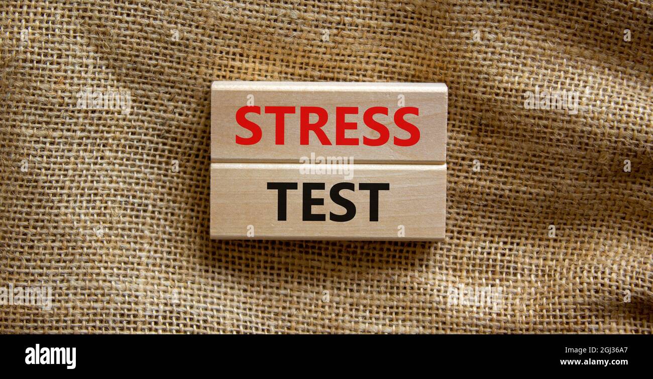Stress test symbol. Concept words Stress test on wooden blocks on a ...