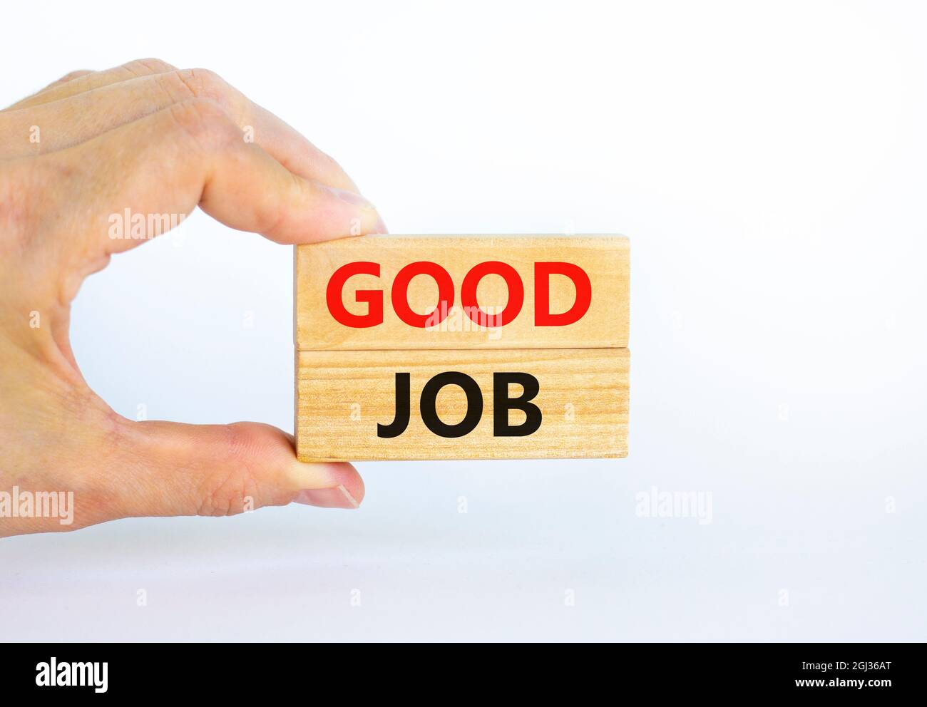 Good job symbol. Concept words 'good job' on wooden blocks on a ...