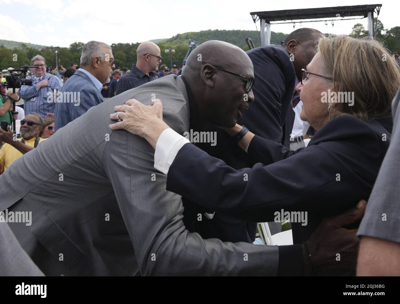 Cooperstown, United States. 08th Sep, 2021. NBA star Michael Jordan (L ...