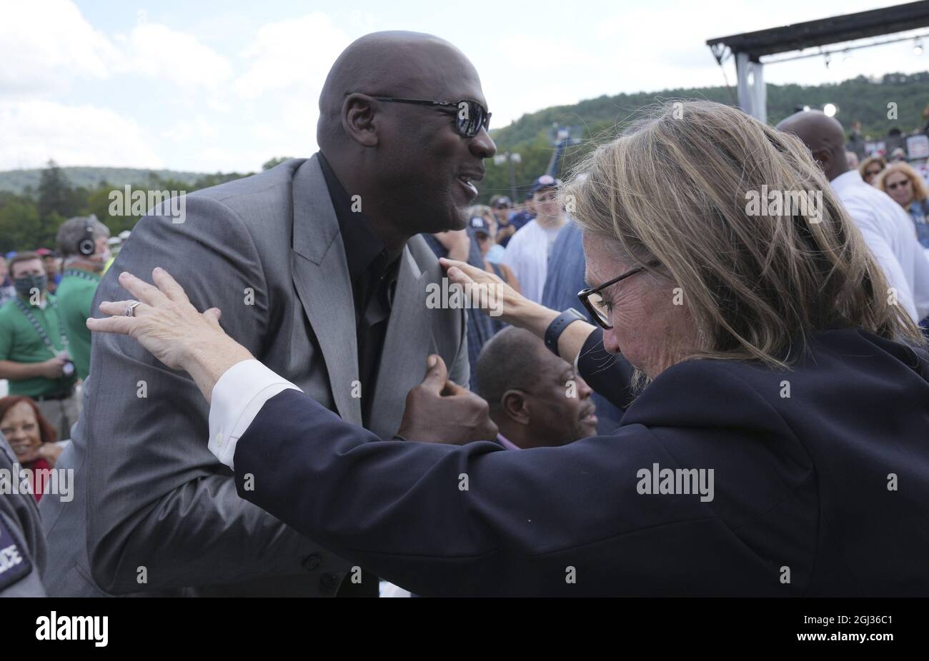 Cooperstown, United States. 08th Sep, 2021. NBA star Michael Jordan (L ...