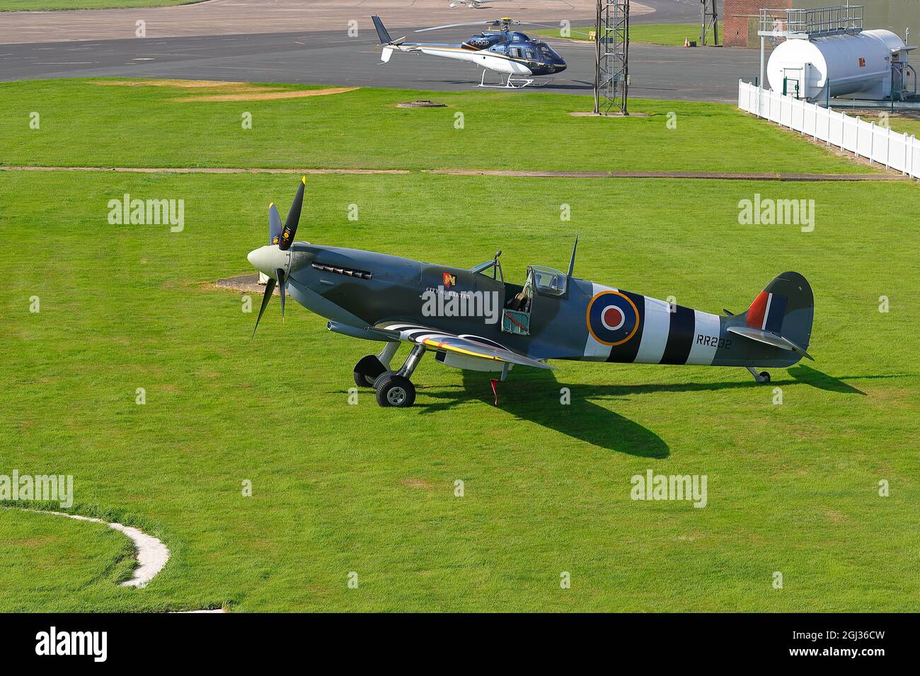 Supermarine Spitfire RR232 at Leeds East Airport RGCM Stock Photo - Alamy