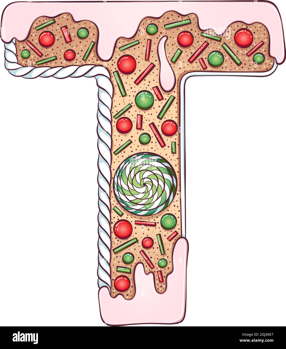 Alphabet gingerbread letter T Stock Vector Image & Art - Alamy
