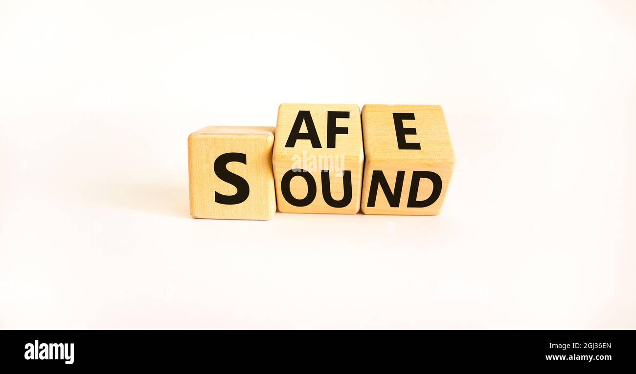 Safe and sound symbol. Turned wooden cubes and changed the word 'safe ...