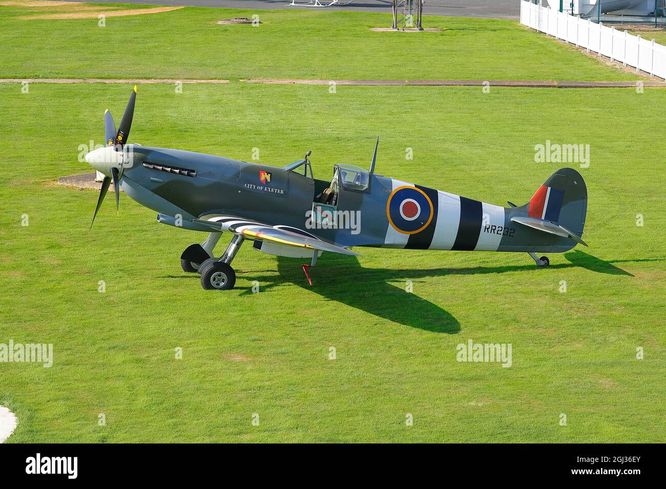 Supermarine Spitfire RR232 at Leeds East Airport RGCM Stock Photo - Alamy