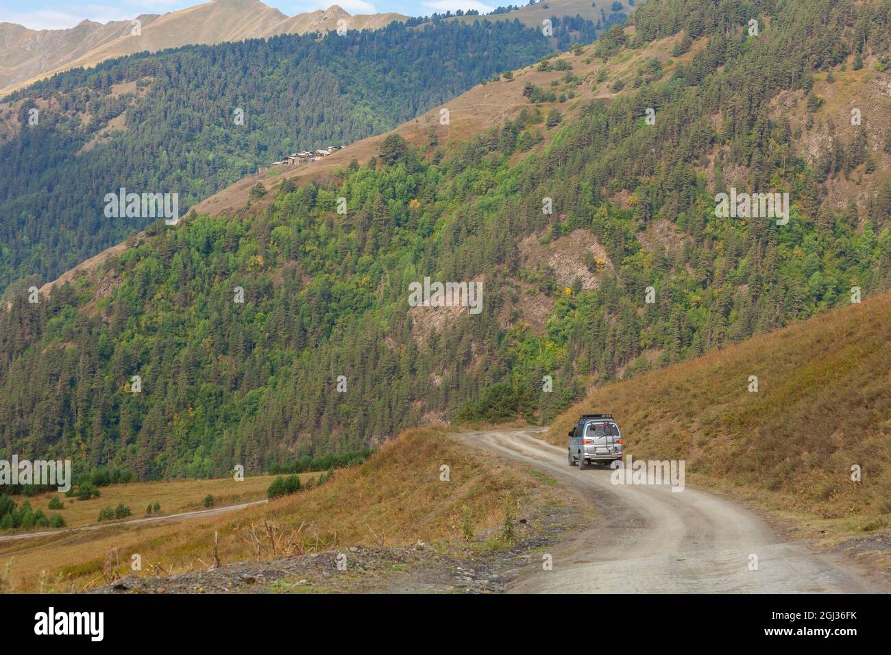 Dangerous mountain road in Tusheti, travel across Georgia Stock Photo ...