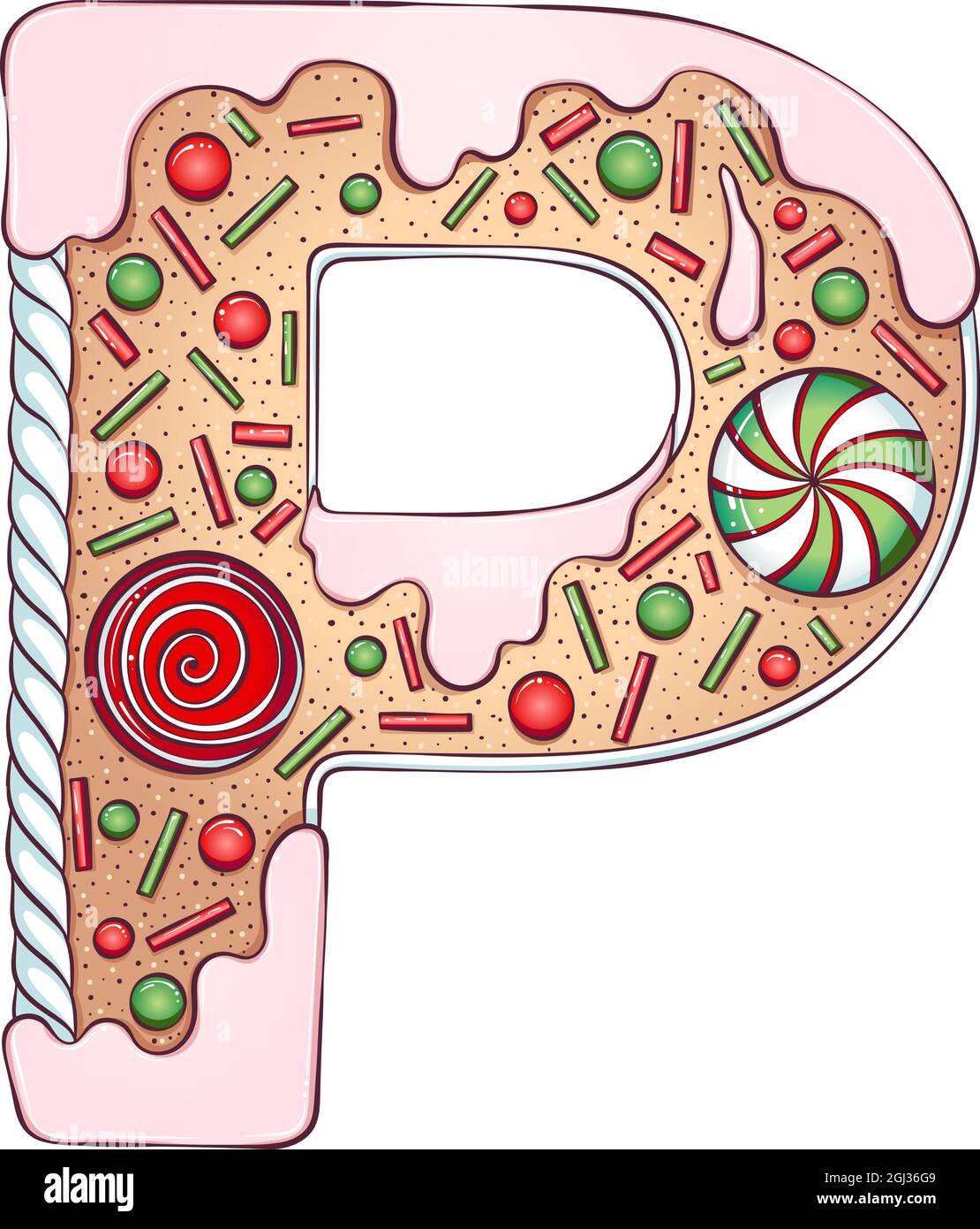 Alphabet gingerbread letter P Stock Vector Image & Art - Alamy
