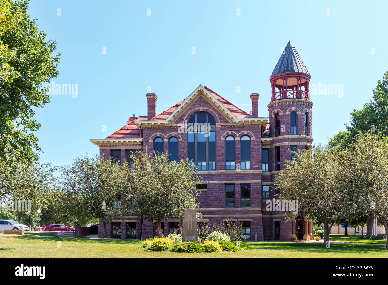 Luverne Mn Usa 21 August 2021 Rock County Courthouse Built Of Local