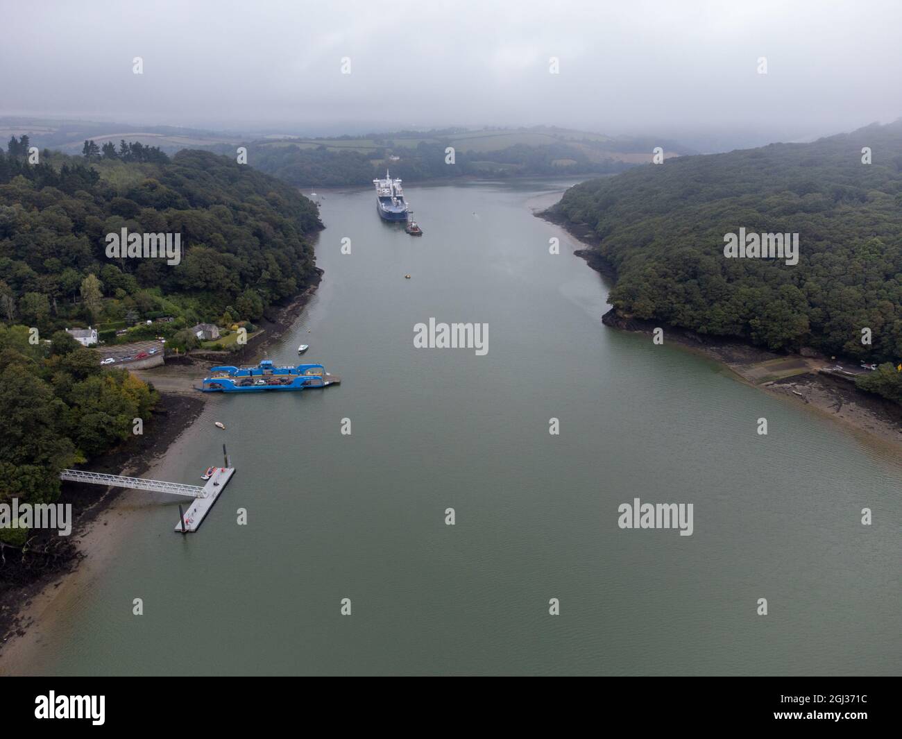King harry ferry cornwall england uk river fal Stock Photo - Alamy