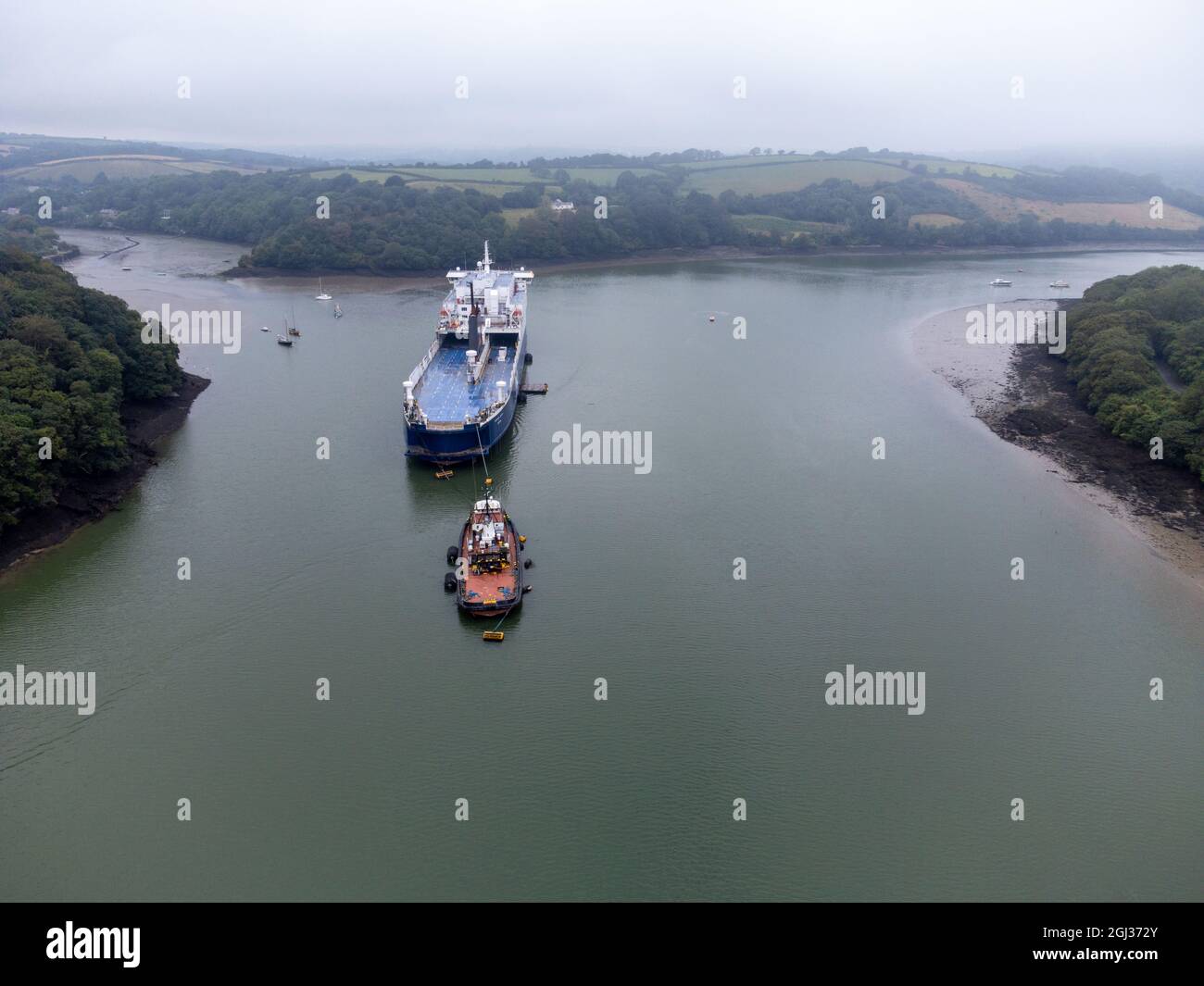 King harry ferry cornwall england uk river fal Stock Photo - Alamy