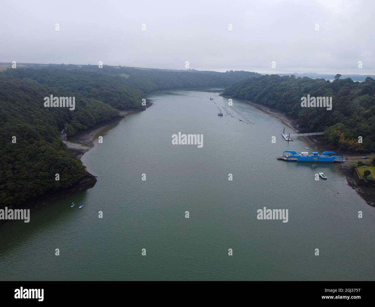 King harry ferry cornwall england uk river fal Stock Photo - Alamy