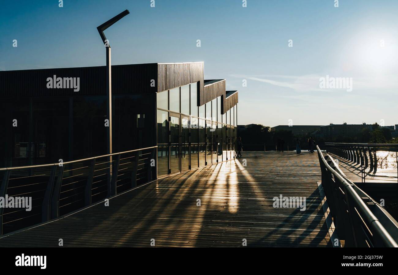 The embankment of Lake Kaban in Kazan, Russia. A beautiful modern ...