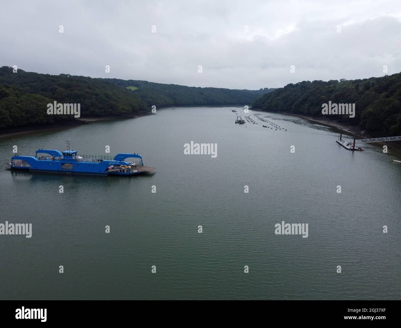 king harry ferry fal river Cornwall England uk Stock Photo - Alamy
