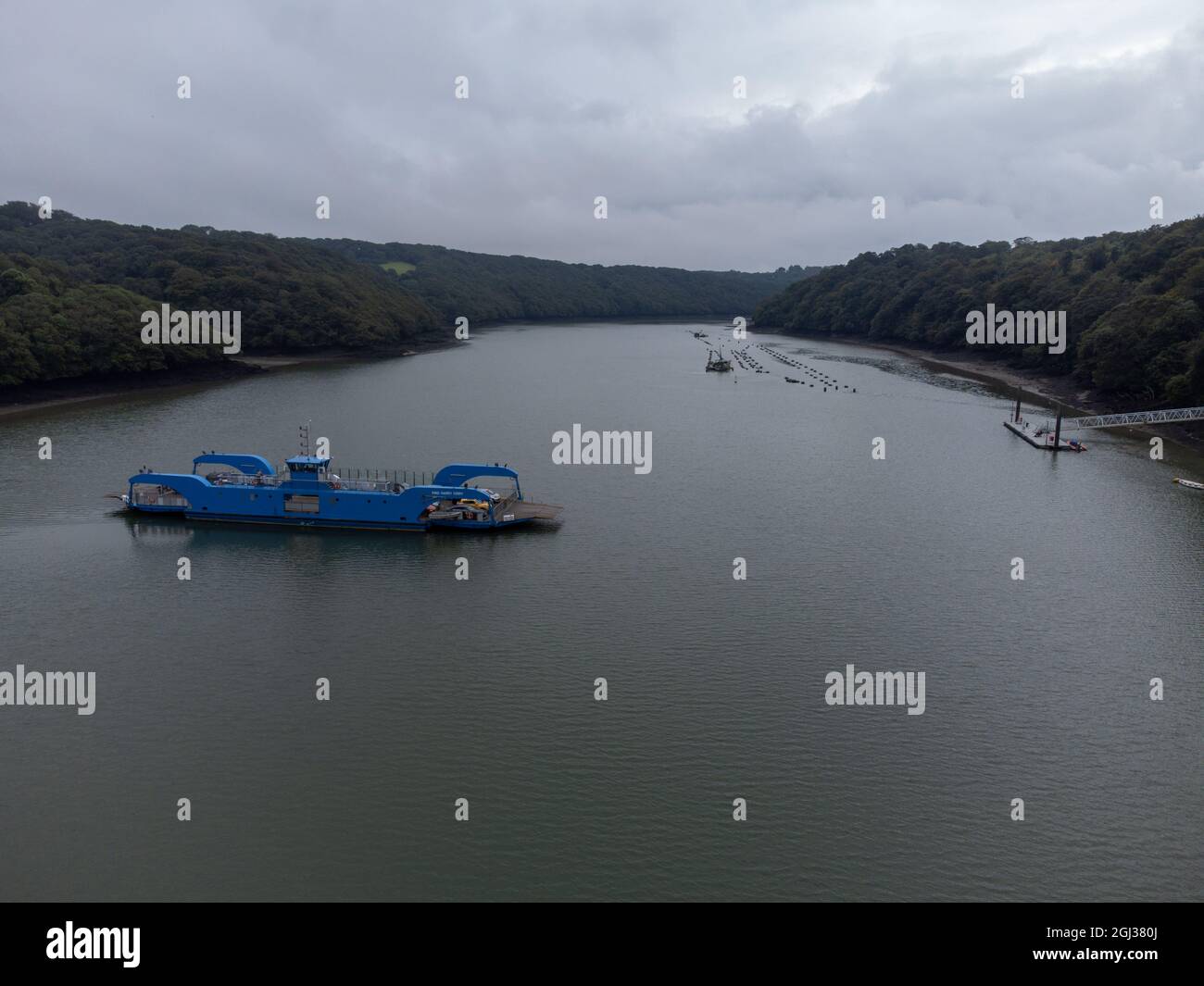king harry ferry fal river Cornwall England uk Stock Photo - Alamy