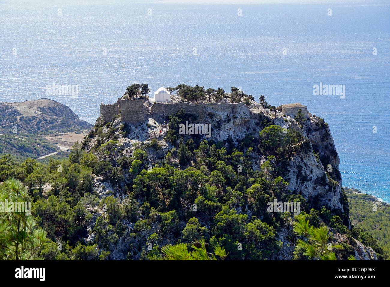 castle of monolithos on rhodes in greece Stock Photo - Alamy