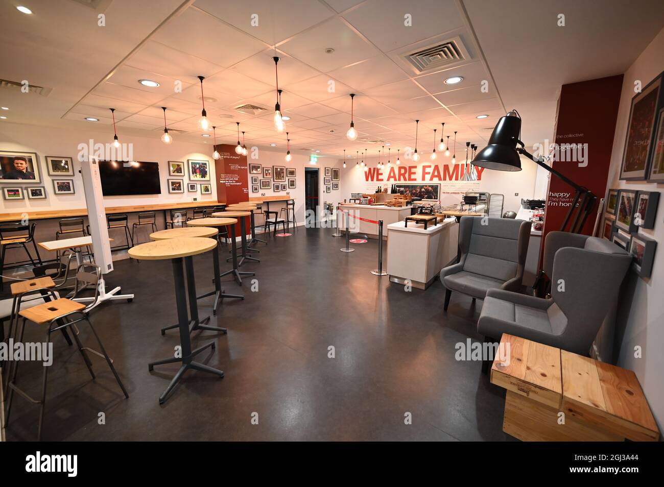 Players canteen area at Liverpool Anfield football club Stock Photo - Alamy