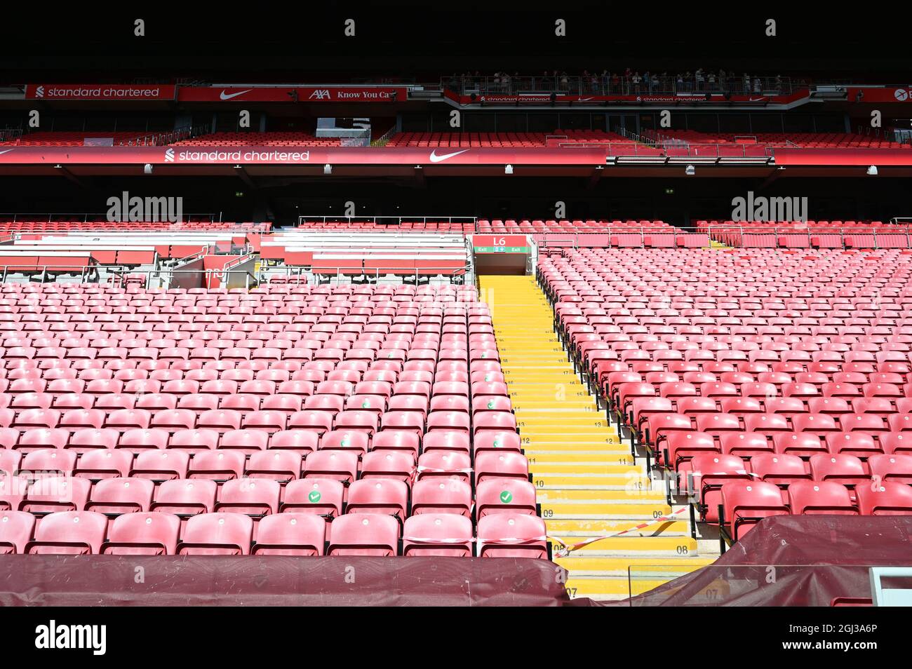 Seating at Liverpool football ground Stock Photo - Alamy