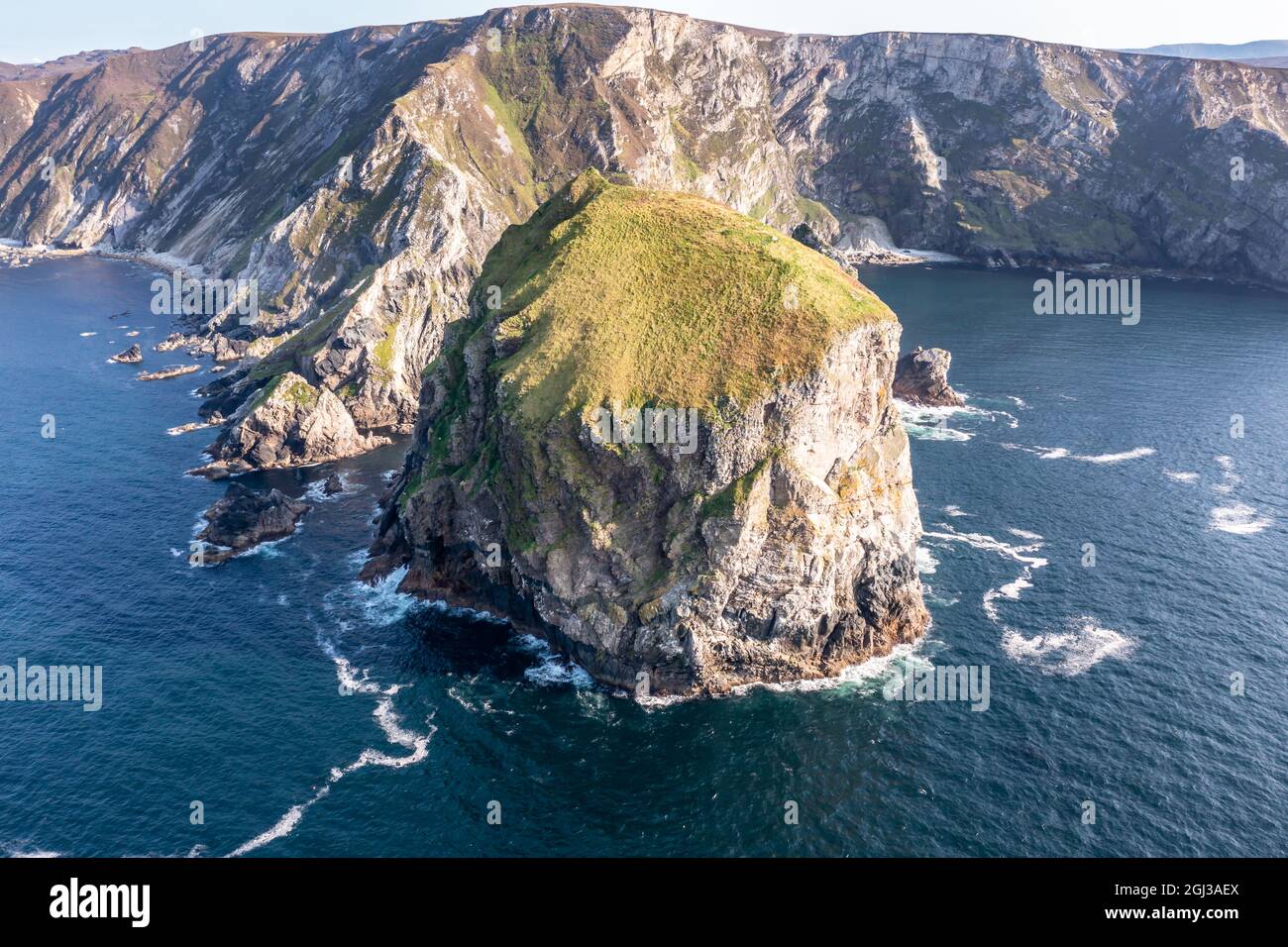 Aerial view of Tormore Island by Port between Ardara and ...