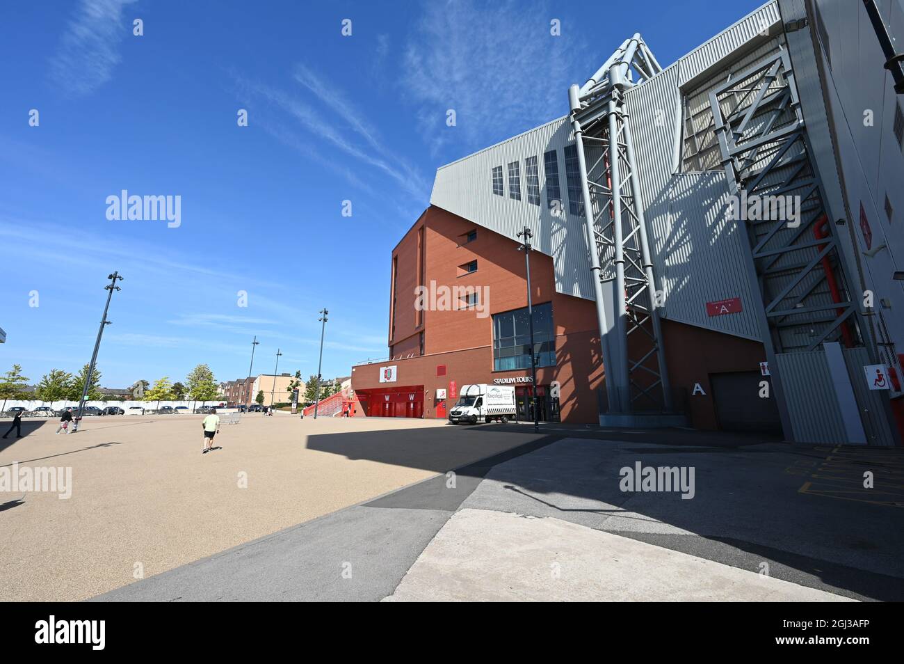 Exterior of Liverpool Anfield Football ground Stock Photo - Alamy