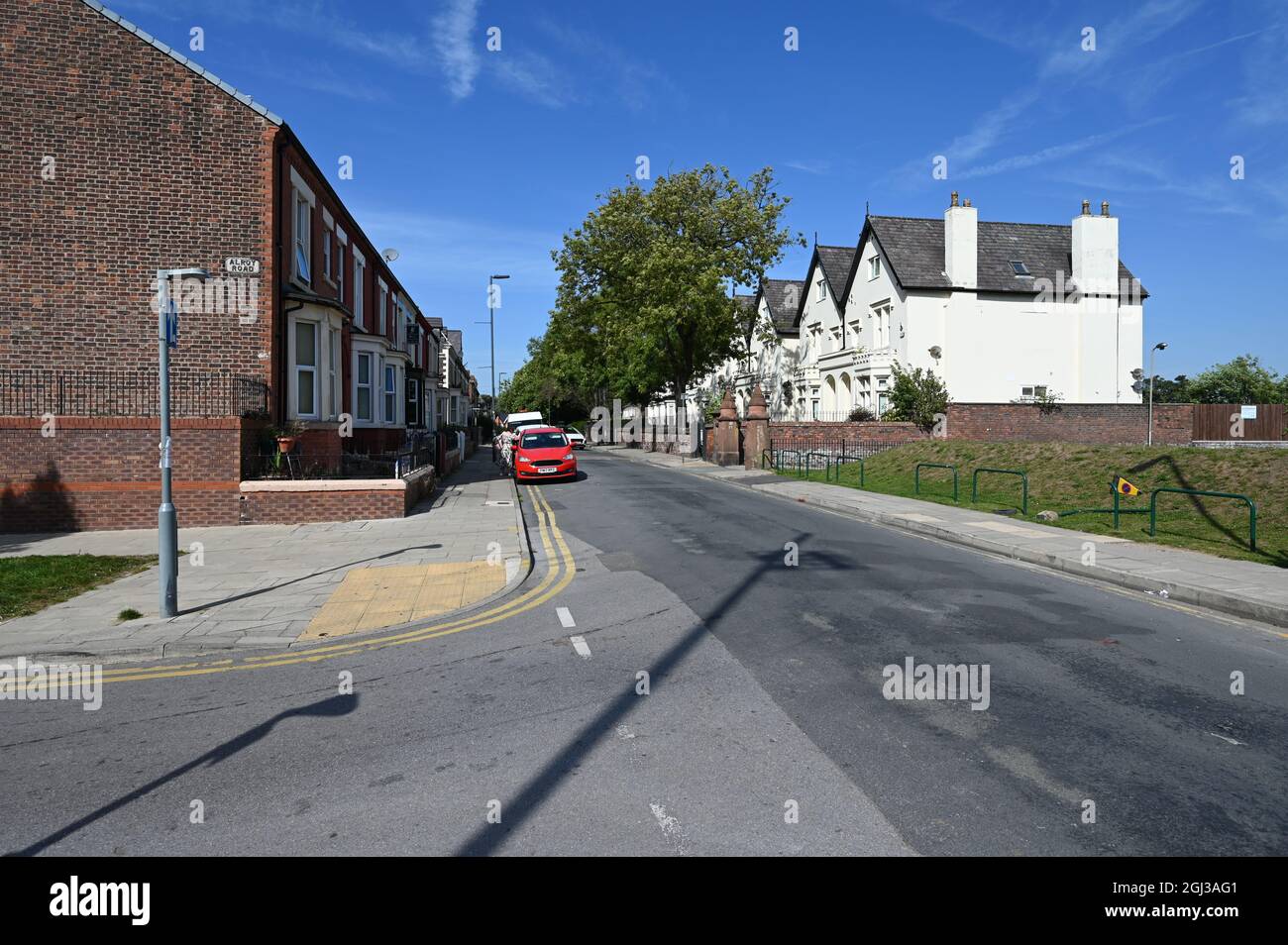 LIverpool streets at Anfield Stock Photo - Alamy