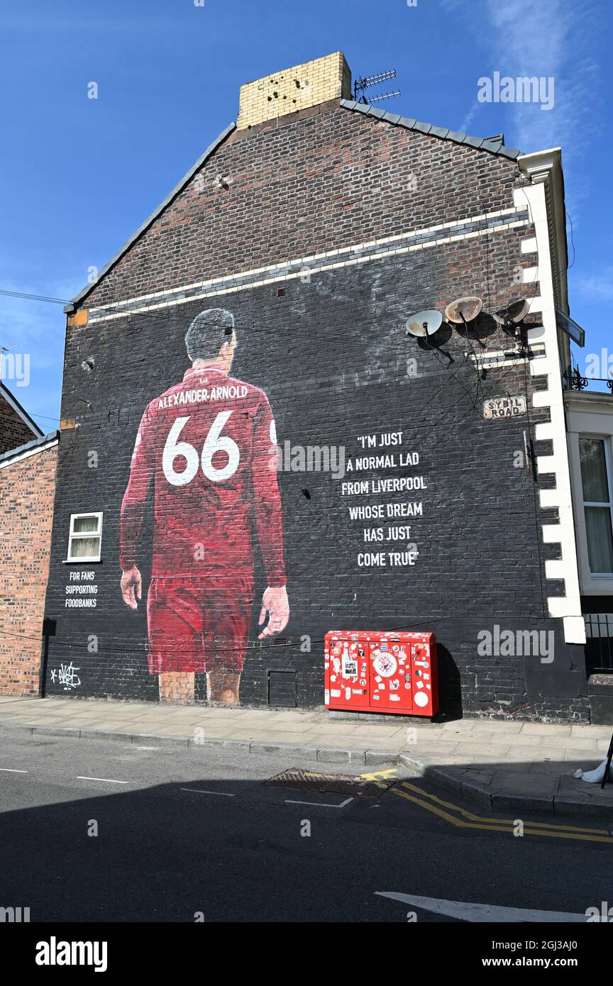 Alexander Arnold Mural in Liverpool Stock Photo - Alamy