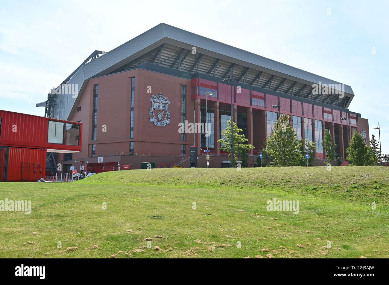 Exterior of Liverpool Anfield Football ground Stock Photo - Alamy