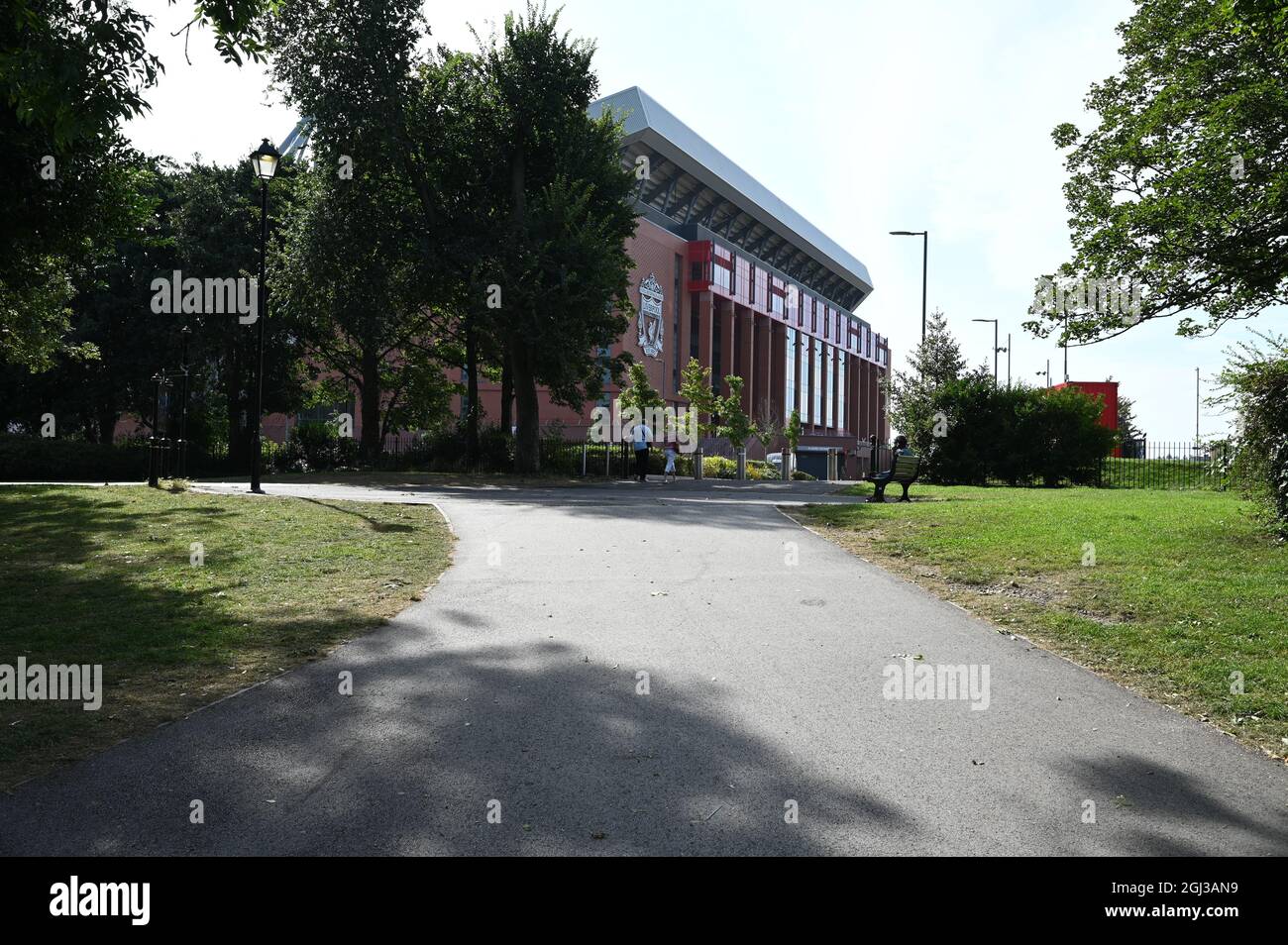 Exterior of Liverpool Anfield Football ground Stock Photo - Alamy